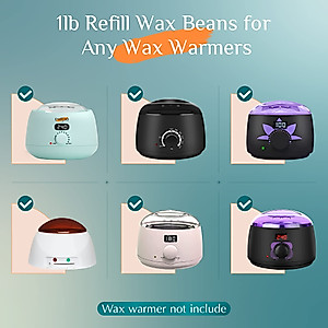 Hard Wax Beads, EMKOO Waxing Beads for Coarse Hair Removal, At Home Self Wax Beans for Underarms, Legs, Eyebrows, Bikini and Brazilian Waxing, Black 1lb Refill Wax for Any Wax Warmer Kit