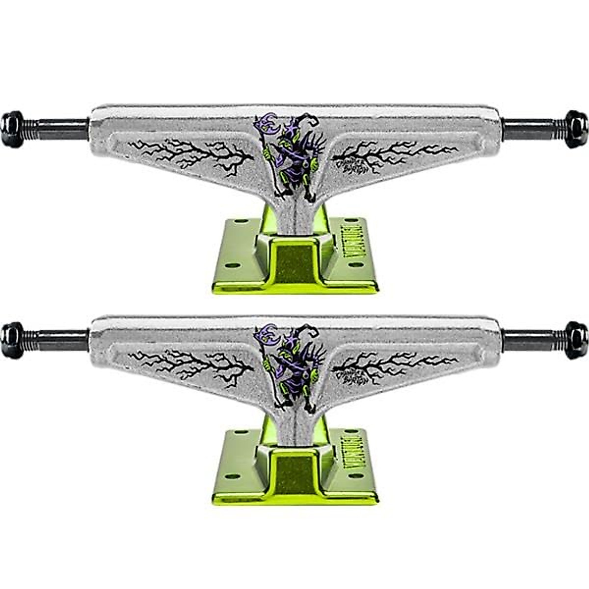 Venture Trucks Chandler Burton V-Hollow Lights High Polished/Green Skateboard Trucks - 5.6" Hanger 8.25" Axle (Set of 2)