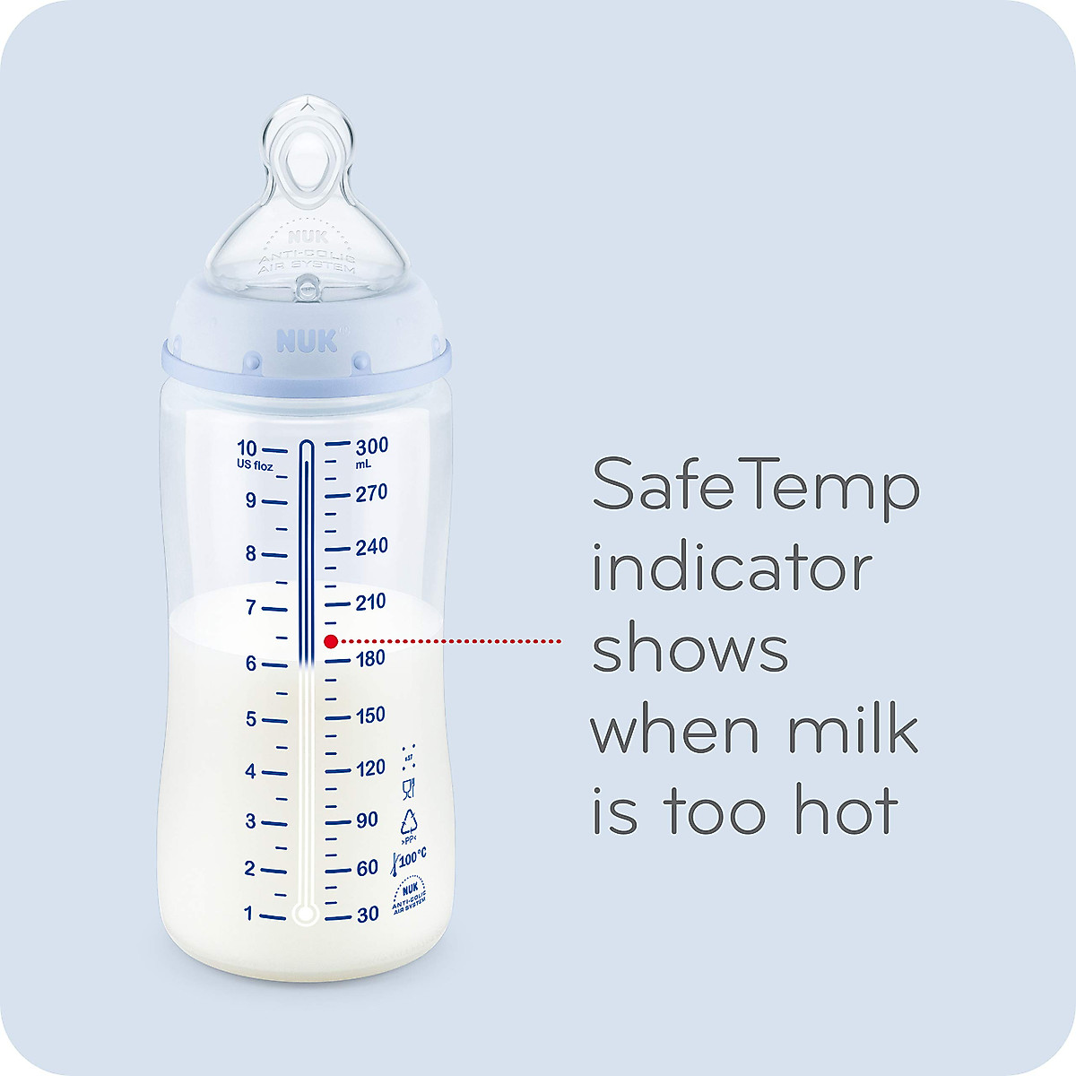 NUK Smooth Flow Anti Colic Disney Baby Bottle, Mickey Mouse, 10 oz, 3 Pack