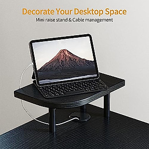 BANTI 43 Inch Corner Computer Desk with Left Storage Shelves, Small L Shaped Office Desk with Top Shelf, Study Writing Table, Black