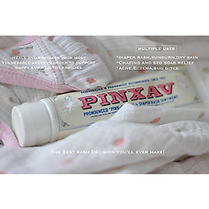 PINXAV Healing Cream, Fast Relief for Diaper Rash, Eczema, Chafing, Bed Sores, Acne, and Minor Cuts and Burns (4 OZ)