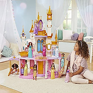 Disney Princess Ultimate Celebration Castle, 4 Feet Tall Doll House with Furniture and Accessories, Musical Fireworks Light Show, Toy for Girls 3 and Up