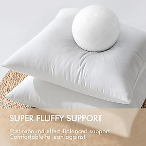 MIULEE Pack of 4 18x18 Inch Outdoor Pillow Inserts Waterproof Decorative Throw Pillow Insert, Square Lumbar Garden Pillow Form for Patio Sofa Couch