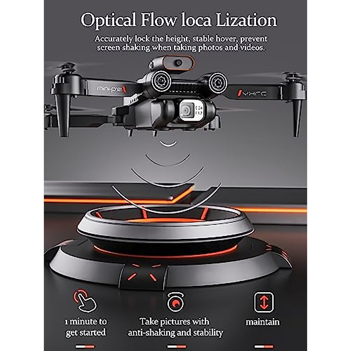 Drone with Camera, Remote Control Drones, 1080P HD Mini Drone for Kids Adults, With One Key Take Off/Landing, Electrically Tuned Camera, Obstacle Avoidance, Optical Flow Localization