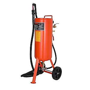 VEVOR 10 Gallon Heavy-Duty Sand Blaster, 60-110 PSI High Pressure Sandblaster, Portable Abrasive Blasting Tank, Air Sand Blasting Kit with 2 Ceramic Nozzles & 7.5ft Hose for Paint, Stain, Rust Removal