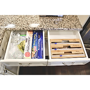 JCG 3 in 1 Bamboo Wrap Dispenser and kitchen organizer