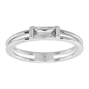 Silpada 'Baguette Stack' Cubic Zirconia Ring in Sterling Silver, Size 8, Size 8