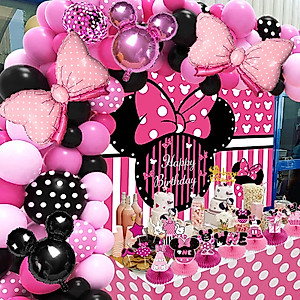 Minnie 1st Birthday Party Decorations Supplies,Minnie Theme Birthday Honeycomb Centerpieces for Girl,Minnie Theme 1st Birthday Table Centerpieces for Minnie First Birthday Party Decor.