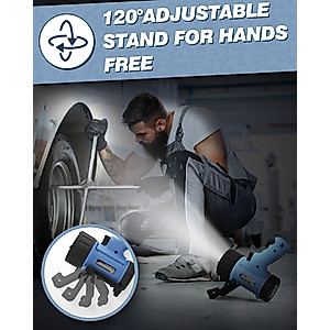 Taller Rechargeable Spotlight with 200000 Lumens, 10000mAh Bright Hand Held Work Lights Flashlight Warning Lamp, IPX7 Waterproof Lightweight LED Spotlight Searchlight for Boat Camping Hunting - Blue