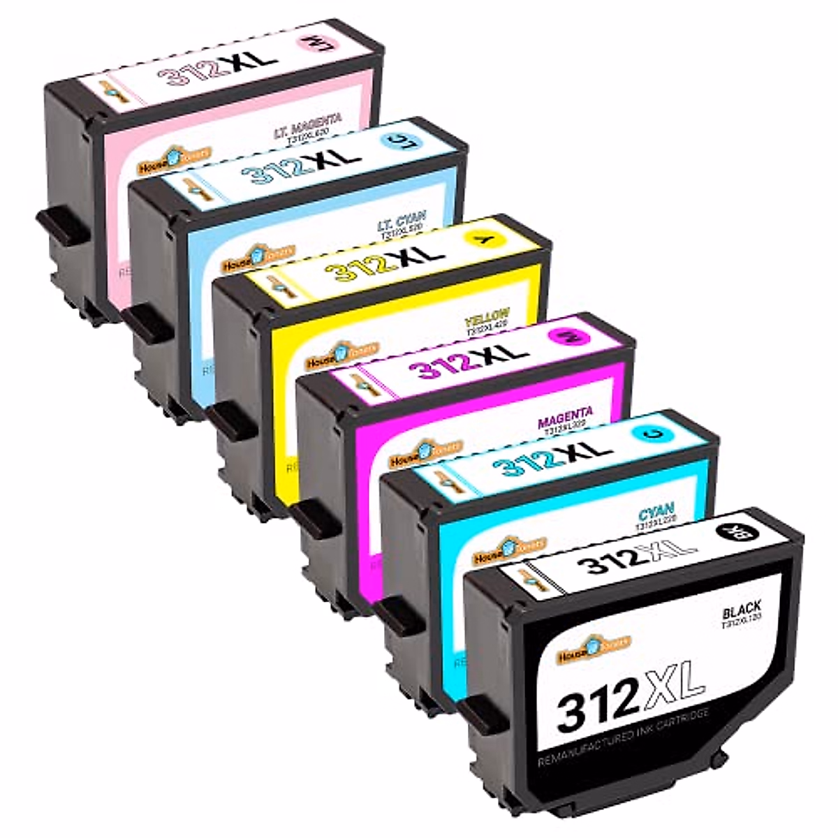 Houseoftoners Remanufactured Ink Cartridge Replacement for Epson 312 XL 312XL for Expression Photo XP-8500 XP8500 Printer Ink (BCMY, LCLM, 6PK)