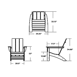 POLYWOOD AD420SA Modern Adirondack Chair, Sand