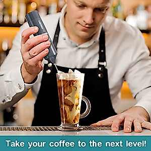 Cincred Milk Frother - Hand Operated Battery Powered Frother for Coffee, Electric Whisk, Foam Maker and Drink Mixer for Your Latte, Cappuccino, Frappe, and Hot Chocolate (Gray)