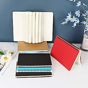 EUSOAR A5 Spiral Notebook, 6 Pack 5.5" x 8.3" 120 Pages Lined Travel Writing Notebooks Journal, Memo Notepad Sketchbook, Students College Office Business Subject Diary Ruled Spiral Book Journal