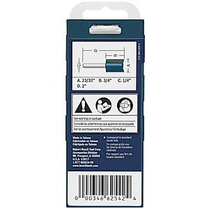 BOSCH 84602MC 23/32 In. x 3/4 In. Carbide-Tipped Plywood Mortising Router Bit