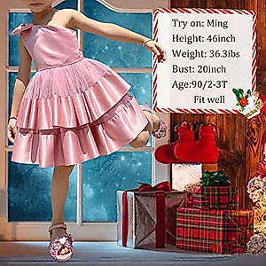 KLFFLGID Baby Girl Tulle One Shoulder Dresses Toddler Flower Girl Formal Dress for Party Wedding Bowknot Tutu Gown Size 100 (Black)