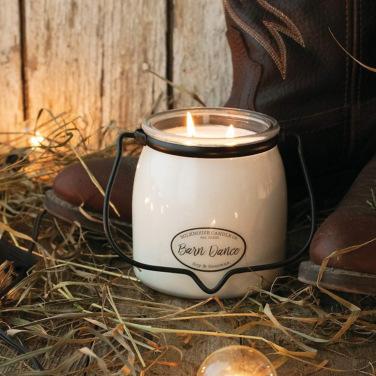 Milkhouse Candle Company - Barn Dance - Creamery Collection - 16 oz Double Cotton Wick Soy Candles with Beeswax - Long Burn Time, Made in The USA - Non Toxic, Premium Scented Candles