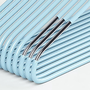 Kabudar Kids Hangers Cute Childrens Hanger Space Saving Kids Metal Hanger with Plastic Coating Baby Clothes Hanger 20 Pack (Blue)