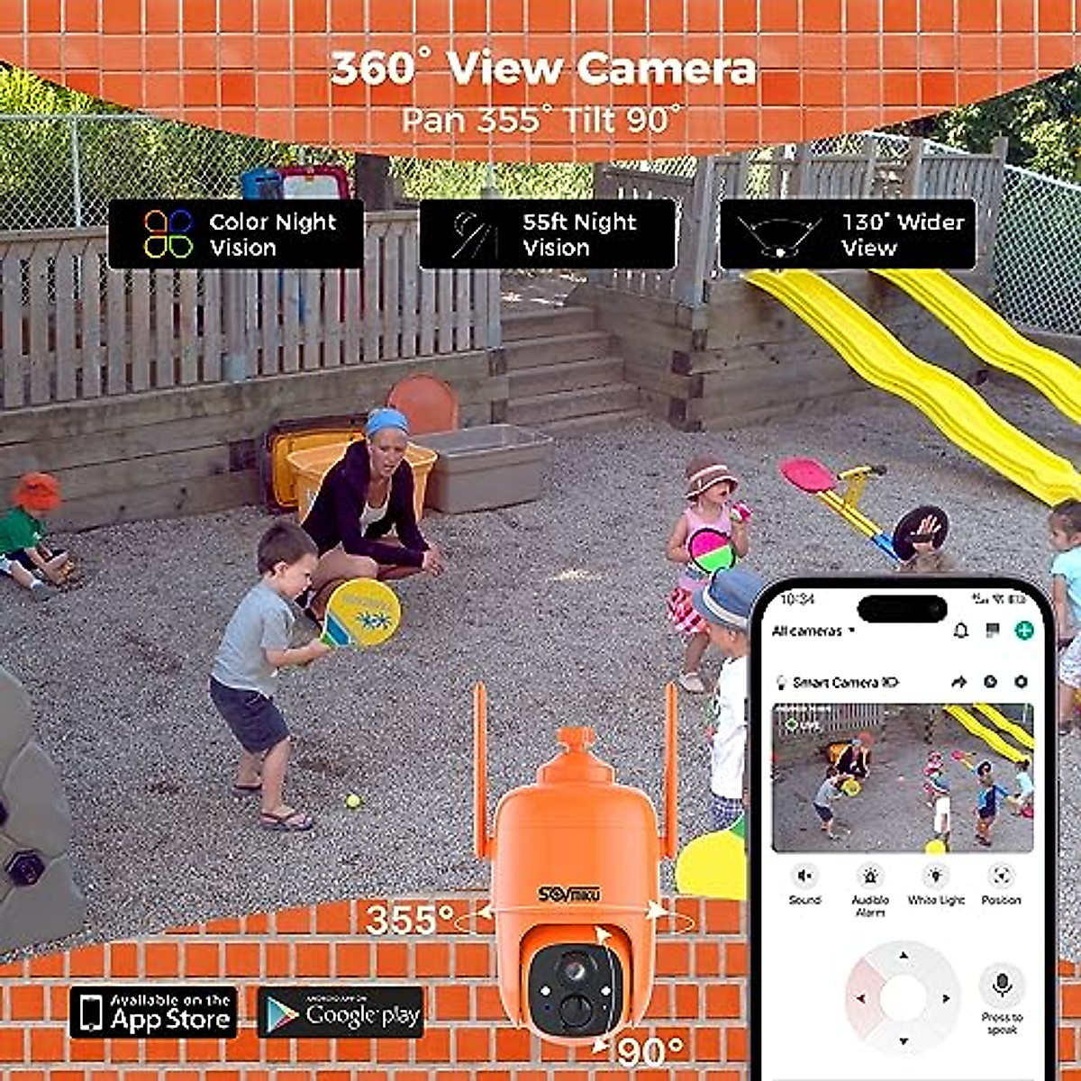 Sovmiku Hephaestus X1 2K Active Defense Solar Security Camera Wireless Outdoor, 2-years Free Cloud Storage, Easy to Setup, Starlight Color Night Vision, Two Way Audio, Audible Flashlight Alarm,SD Slot