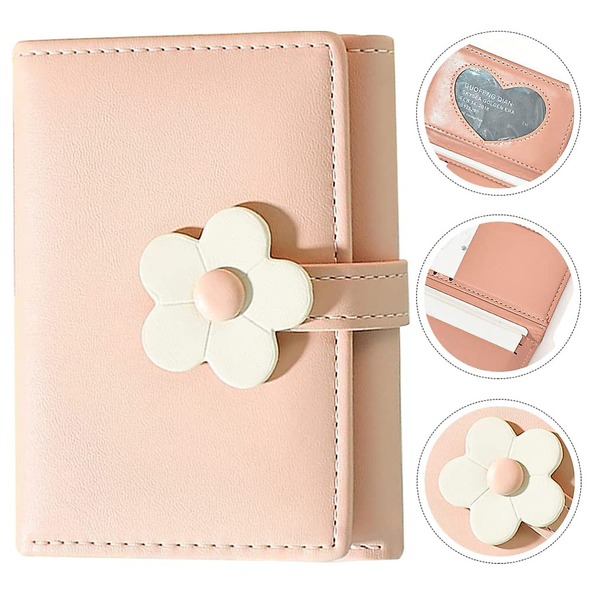 ABOOFAN Wallet Women Cute Flower Wallet for Girls Women Small Tri-Fold Wallet Cash Pocket Belt Bag