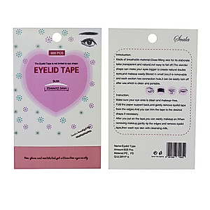 Dedila Pro 600 Pcs by a Box Makeup Breathable Eyelid Tape Big Eye Decoration Invisible Fold Eyelid Shadow Sticker Double Eyelid Tape Tool(with Fork rods)(Slim)