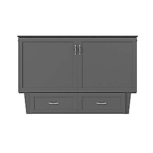 AFI Monroe Murphy Bed Chest with Charging Station, Queen, Grey