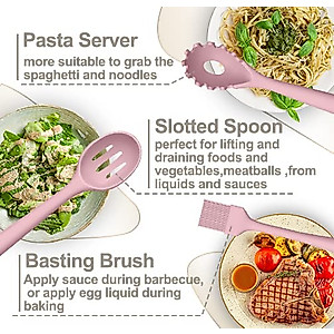 Silicone Cooking Kitchen Utensil Set, AIKKIL 43 Pcs Pink Cooking Utensils Set, Turner, Tongs, Spoon, Spatula, Kitchen Gadgets Tools Set For Nonstick Cookware, Heat Resistant (Dishwasher, BPA Free)