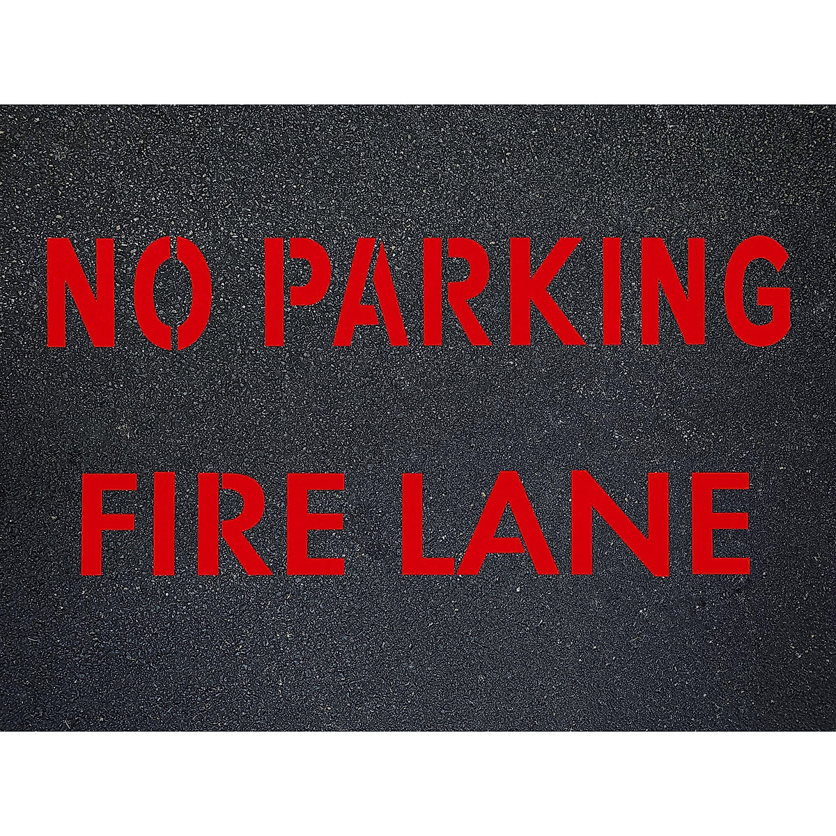 APS 4" FIRE LANE NO PARKING Stencil for Parking Lot | Parking Lot Stencils for Painting | Reusable No Parking Fire Lane Pavement Stencils for Parking Lot Markings | Made in USA w/Recycled Cardboard