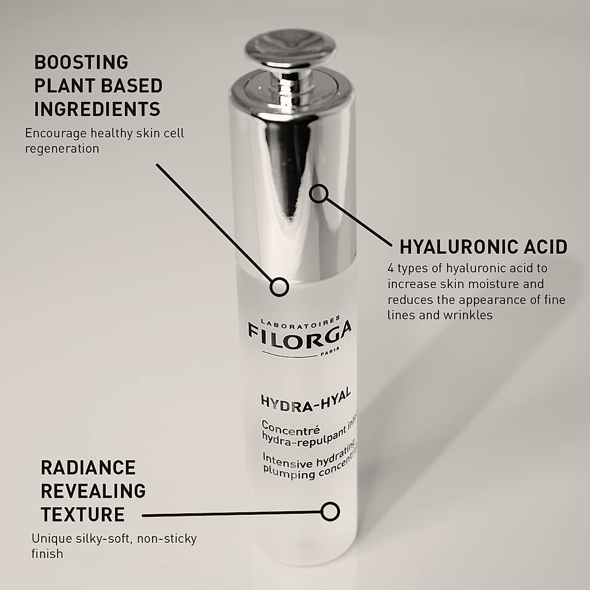 Filorga Hydra-Hyal Intensive Hydrating & Plumping Face Serum Treatment, Concentrated with Hyaluronic Acid for Anti Aging Skin Brightening and Moisturizing, 1 fl. oz.
