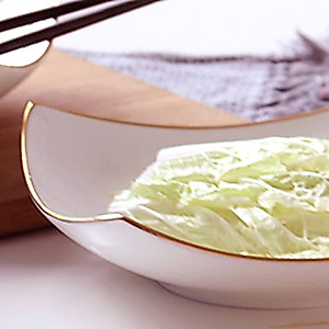 OUSIKA Plates 24.7 * 20.2 * 5.5cm Ceramic Square Dinner Plates, Dining Party Restaurant Serving Dish for Steak, Pizza, Salad, Pasta, Set of 4 Plate