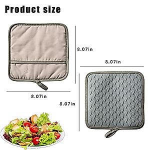 COMUSTER Silicone Pot Holders, with Gasket, Oven Heating pad, Non-Slip Silicone Surface Pot holdersr (Pot Holders Gray)