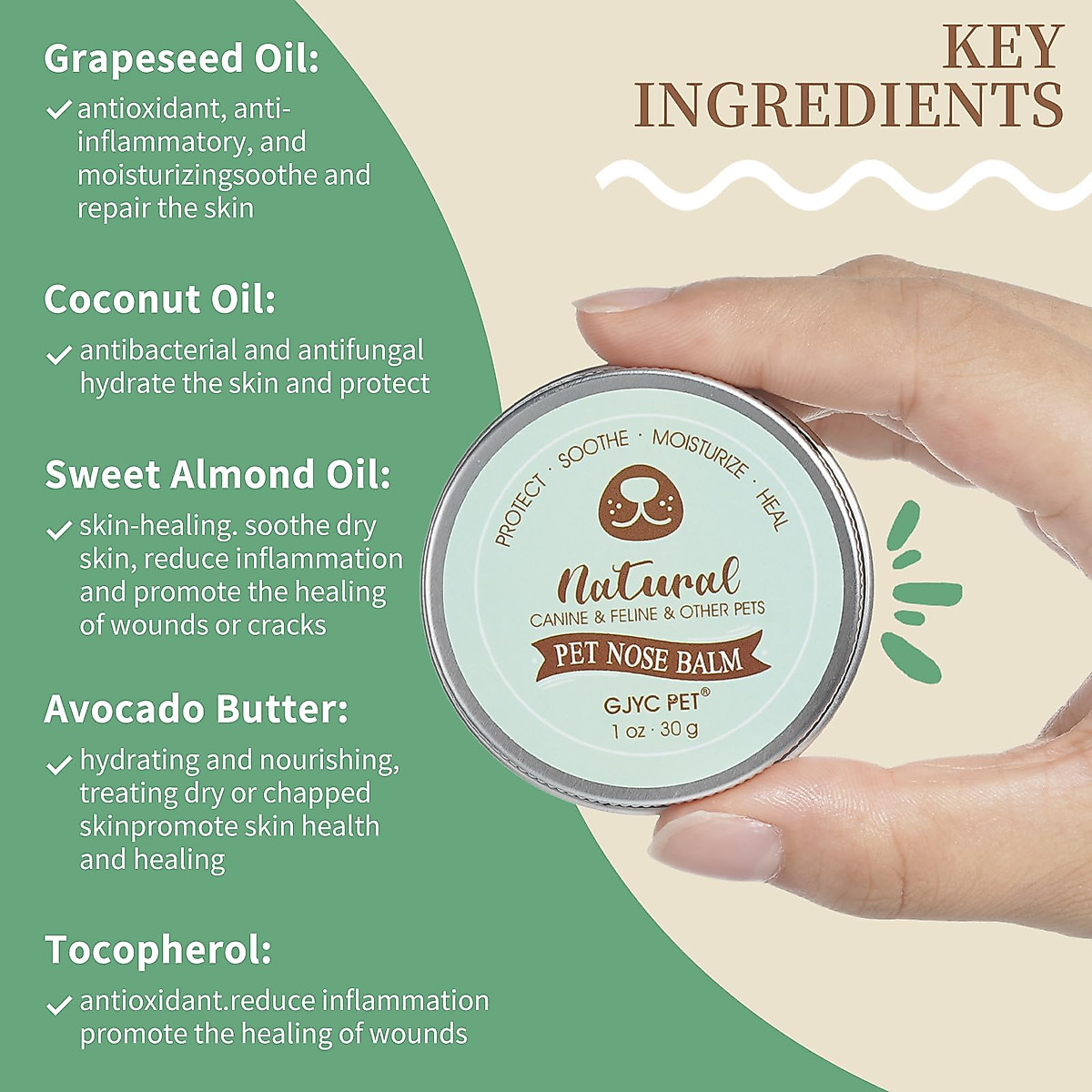 Pet Nose Balm for Dogs & Cats - Natural Healing & Moisturizing Balm for Dry, Cracked Snouts - Plant-Based, Soothing Skin Formula