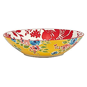 Certified International Damask Floral 9.5" Soup/Cereal Bowls, Set of 4 Assorted Designs,