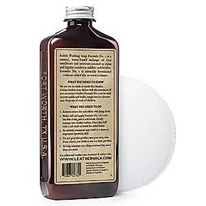 Leather Milk Saddle Washing Soap - No. 7 - All-Natural, Non-Toxic Saddle Soap Deep Cleaner for Western & English Saddles and Tack. Dye and Scent Free. Made in USA. Includes Saddle Scrub Sponge Pad!