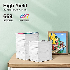 65XL Black and Color Combo Pack Remanufactured Ink for HP 65XL 65 XL for Deskjet 2680 2655 2652 2635 2624 DeskJet 3755 3752 3772 3720 Envy 5058 5052 5055 5034 5032 AMP 100 105 120 (Black, Tri-Color)