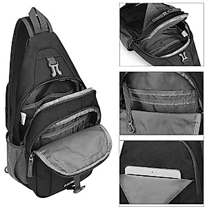 G4Free Sling Bag RFID Blocking Sling Backpack Crossbody Chest Bag Daypack for Hiking Travel(Black)