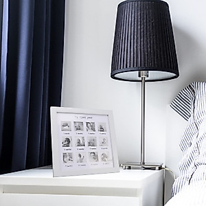 Aqur2020 Baby First Year Picture Frame, White, Rectangular, Plastic, Horizontal, Unisex Adult, 25x25x1.8 cm / 9.8x9.8x0.7 in