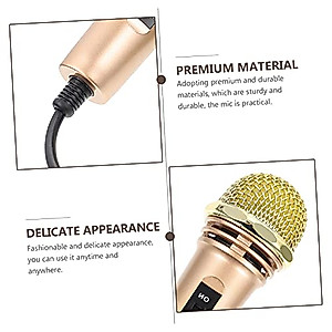 Milisten 4pcs phone microphone mini karaoke vocal mobile microphone stereo microphone female adapter microphone for singing portable mic Singing Microphone plastic miniature tablet