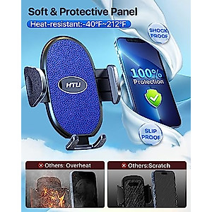 【Military-Grade】Car Phone Holder,【Strongest & Longest Steel-Hook】Car VentMount, Handsfree360° Adjustable AutomobileCradle AirClip Stand for iPhone 15 14 13 12 Pro Max Samsung Universal, Dark Blue