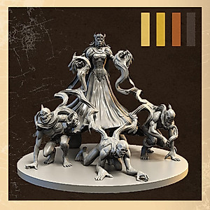 DUNGEON CRAFT Unpainted Miniatures, Compatible with DND, RPG, Tabletop Games, Roleplaying Figures for Your Dungeons & Dragons Quest, Mini Gaming Action Figures (Alenthriel- Mistress of Brutality)
