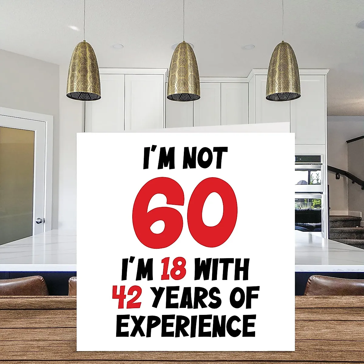 60th Birthday Card for Women Men - Not 60 I'm 18 With 42 Years Experience - Funny Sixty Sixtieth Happy Birthday Card for Mom Dad Papa Pop Pops Grandma Nan Grandpa, 5.7 Inch Humor Joke Greeting Cards