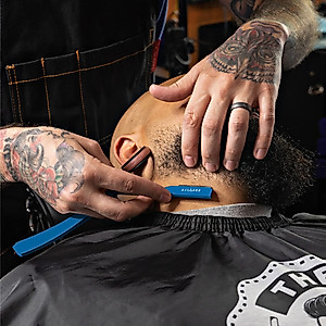 Professional Straight Razor - Ultra Exposed Straight Razor Kit with 10 Gravity Premium Blades, 2mm Exposed (Mystique)