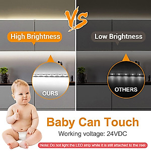 White LED Strip Light, CT Capetronix LED Light Strip White, Daylight Bright LED Tape Light, for Bedroom, Kitchen, Closet, Under Cabinet, Vanity Mirror, Indoor Only (Dimmer Included).