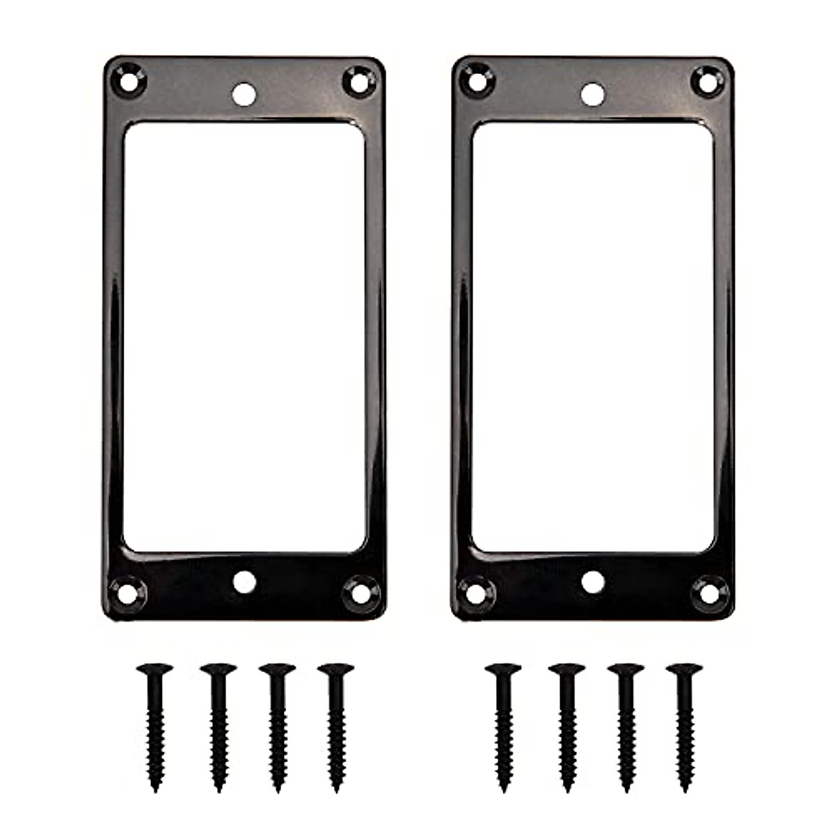 2PCS Yootones Metal Humbucker Pickup Ring Cover Frame Replacement Compatible with LP SG Guitar Mounting Electric Guitars (Black)