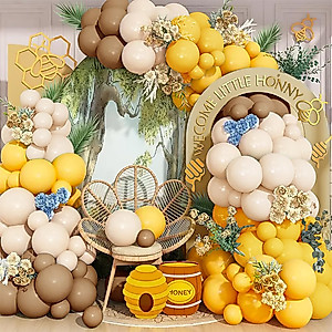 Orange Brown Nude Balloon Arch Kits - 134Pcs Orange Apricot Tan Latex Balloons Garland - Ideal for Neutral Baby Shower Gender Reveal Sunflower Bee Theme Birthday Party Decorations Supplies