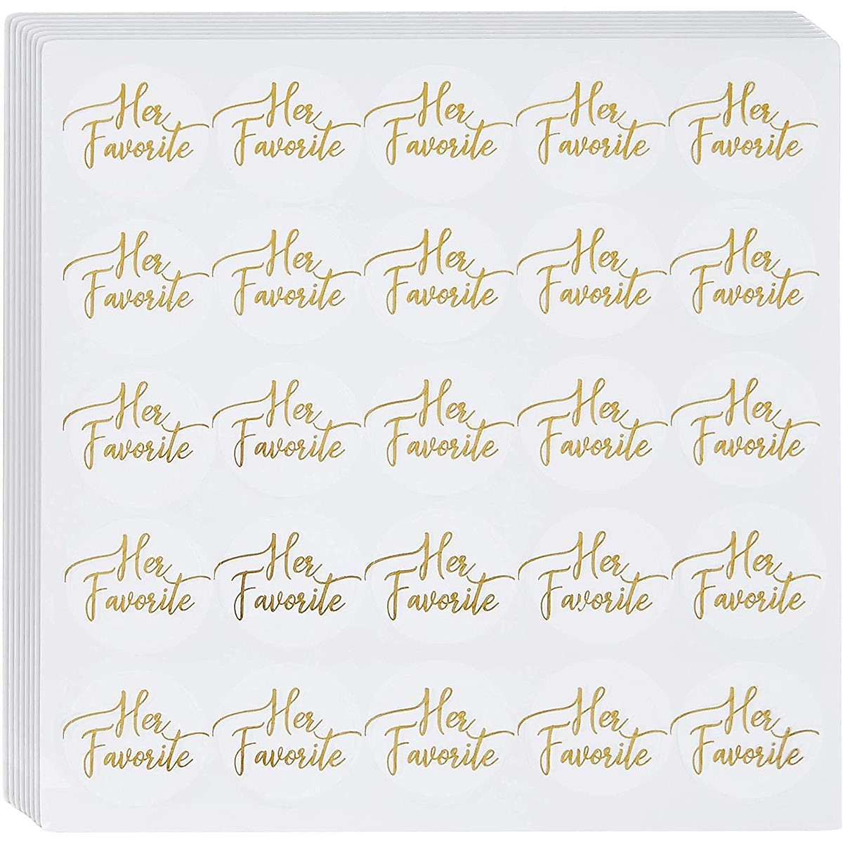 Pipilo Press Gold Foil Stickers for Weddings, His Favorite, Her Favorite (1 in, 200 Pieces)