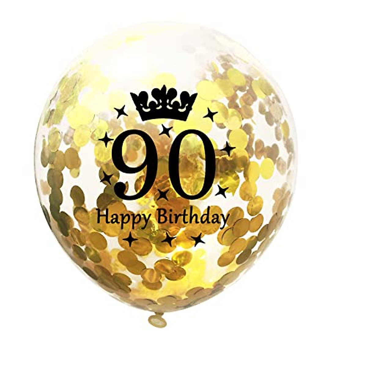 Gold and Black 90th Birthday Balloons Decorations 30Pcs 90th Happy Birthday Confetti Latex Balloons Decorations for Men Women 90th Birthday Anniversary Decorations 12 inch