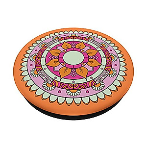 Retro Inspired Mandala Peace Relaxation Meditation Aid Focus PopSockets Swappable PopGrip