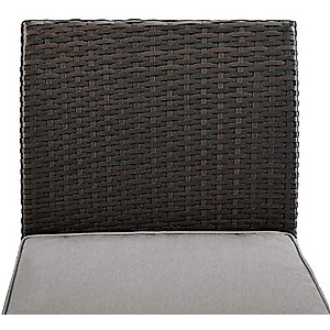 Crosley Furniture KO70143BR-GY Palm Harbor Deluxe Wicker Bar Stool with Cusion, Brown, Set of 2