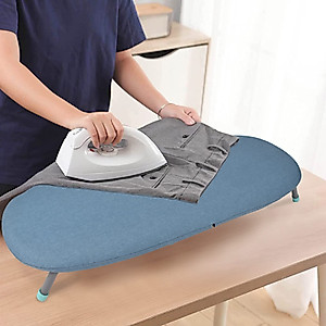Foldable Ironing Board, Travel Ironing Board with Heat Resistant Ironing Board Cover, Easily Folds for Convenient Storage.