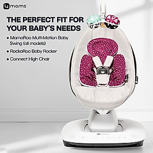 4moms RockaRoo and MamaRoo Infant Insert for Newborn Baby and Infant, Machine Washable, Soft, Plush Fabric, Reversible Design, Maroon